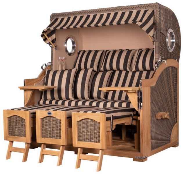 Strandkorb Düne Teak Grey 3 Sitzer (XXL) Stoff 581 kaufen | Strandkorb ...