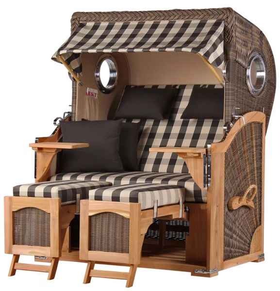 Strandkorb Düne Teak Grey 2-Sitzer Stoff 505 kaufen | Strandkorb & Meer