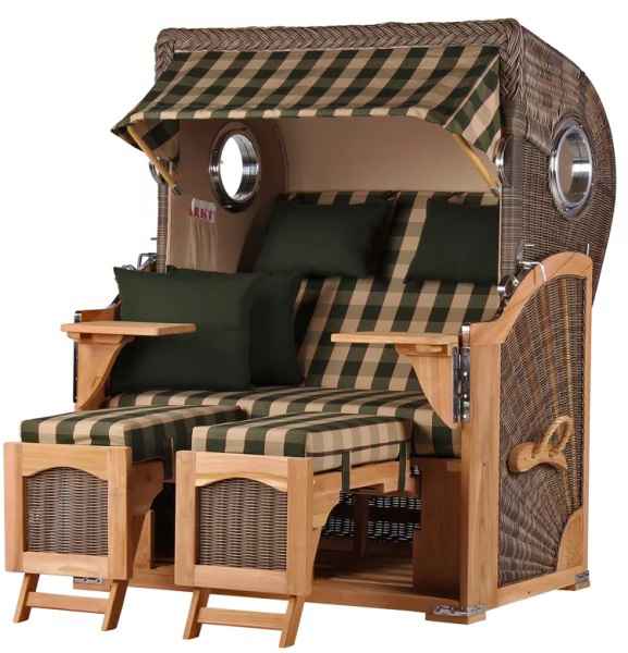 Strandkorb Düne Teak Grey 2-Sitzer Stoff 506 kaufen | Strandkorb & Meer