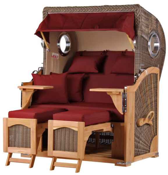 Strandkorb Düne Teak Grey 2-Sitzer Stoff 550 kaufen | Strandkorb & Meer